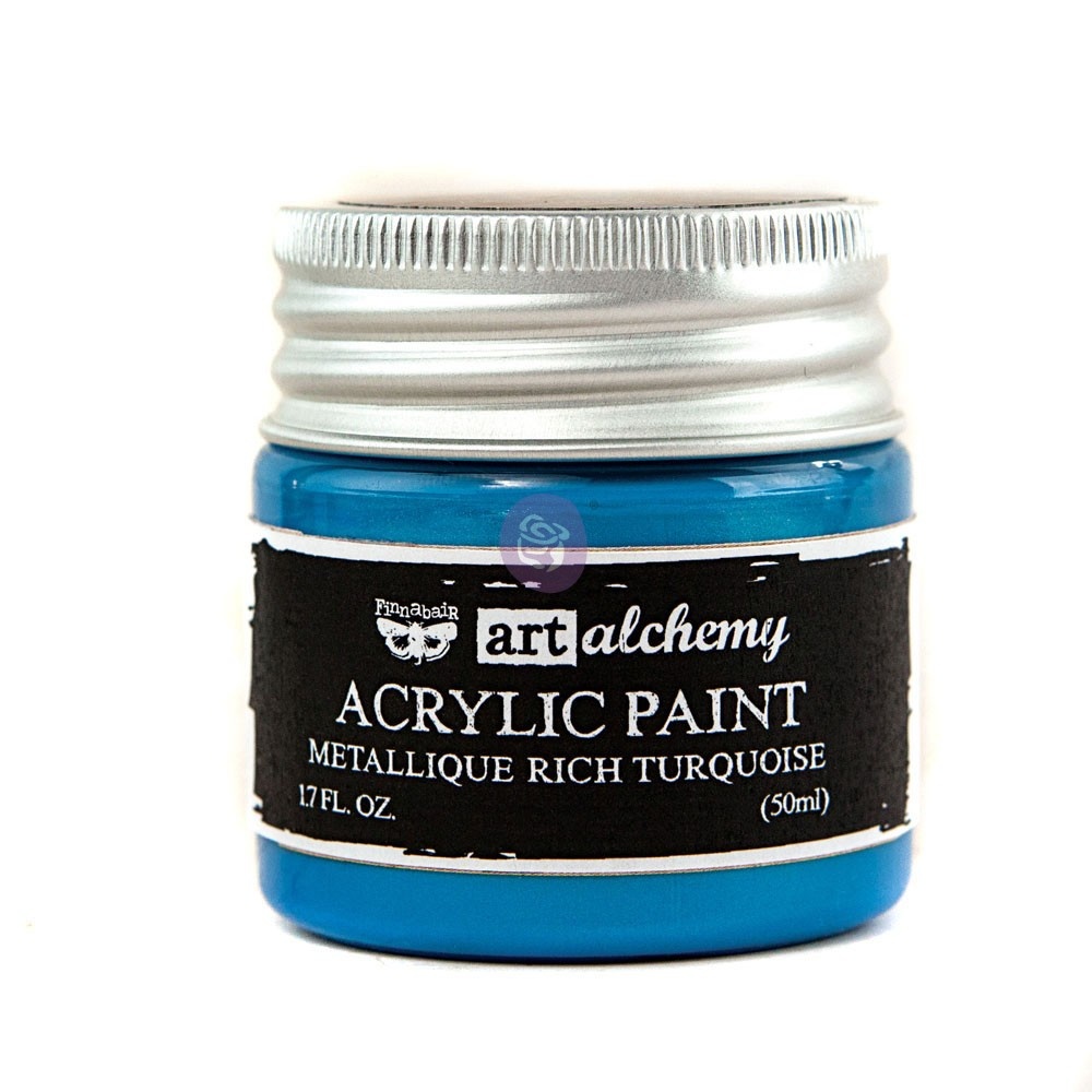 Prima Marketing Art Alchemy-Acrylic Paint-Metallique Rich Turquoise 1 ...