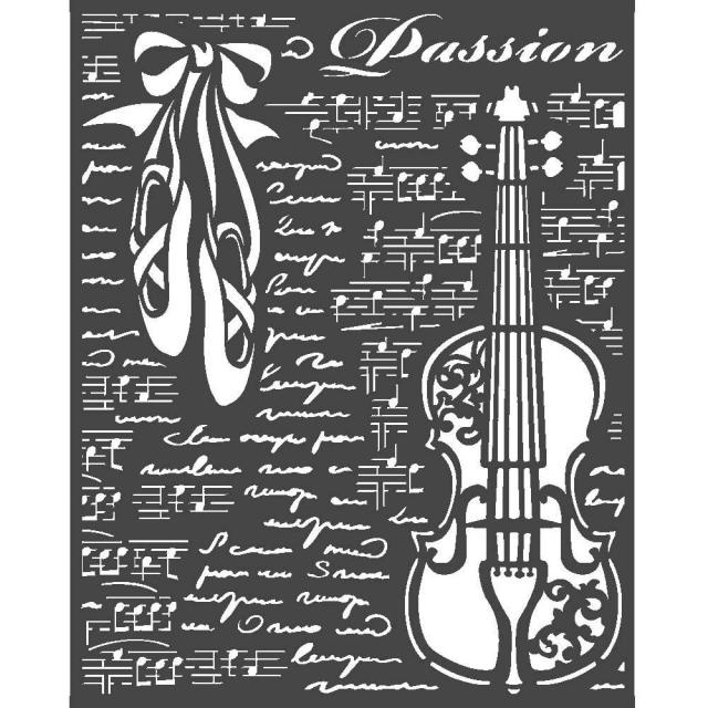 Stamperia Thick Stencil 20x25 cm - Passion violin - Scraphut
