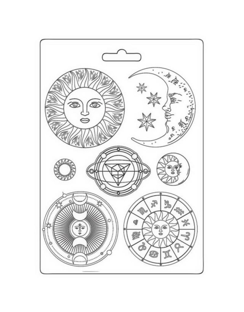 Stamperia Soft Mould A5 - Cosmos Infinity sun and moon - Scraphut