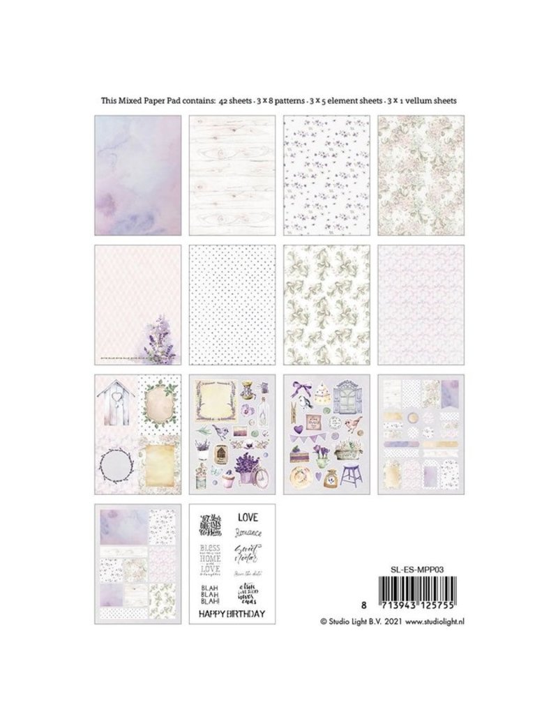 Studio Light • Essentials mixed paper pad pattern paper Nr.3 - Scraphut