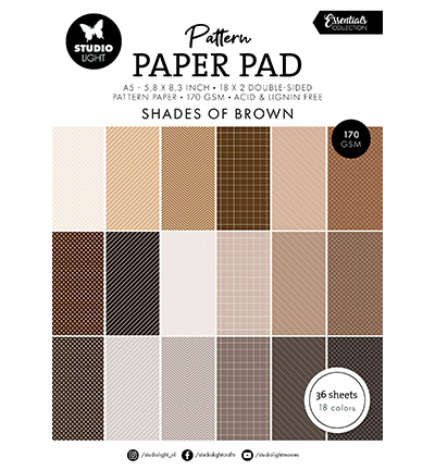 SL Pattern paper pad Shades of brown Essentials nr.166 - Scraphut