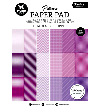 SL Pattern paper pad Shades of purple Essentials nr.249 - Scraphut