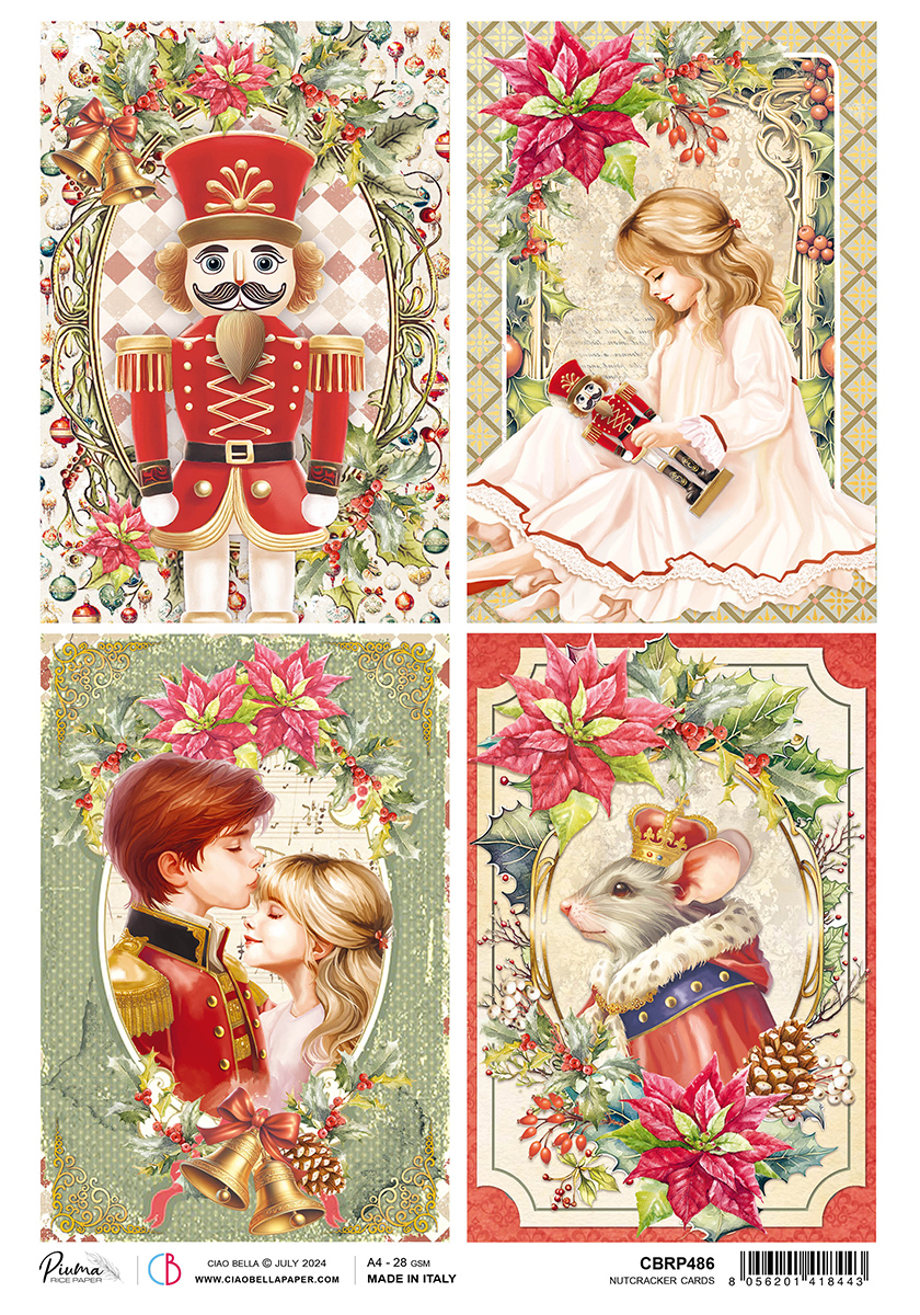RICE PAPER A4 NUTCRACKER CARDS - Scraphut