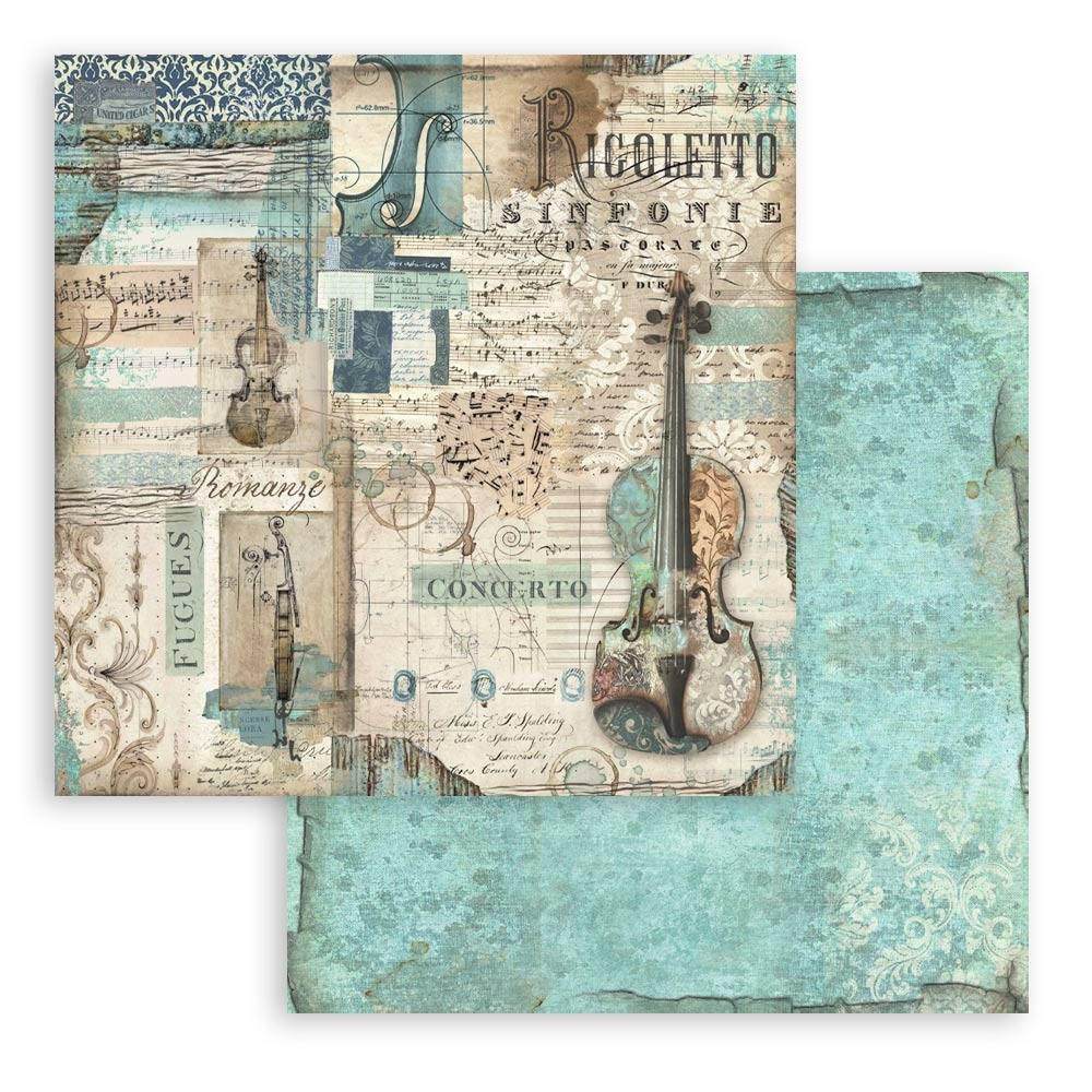 Stamperia Scrapbooking Small Pad 10 sheets cm 20,3X20,3 (8"X8") - Music ...
