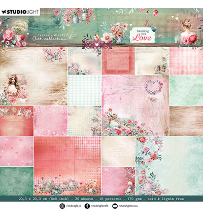 JMA Designer Paper Pad Backgrounds Sending You Love nr.289 - Scraphut