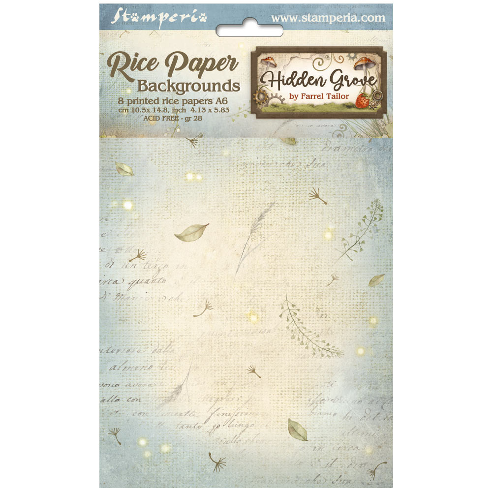 Stamperia Selection 8 Rice paper A6 backgrounds - Hidden Grove - Scraphut