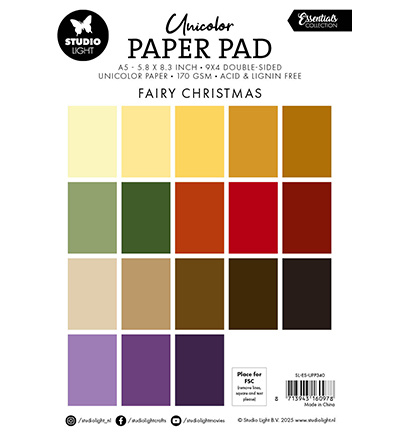 Unicolor Paper Pad Fairy Christmas Essentials nr.340 - Scraphut