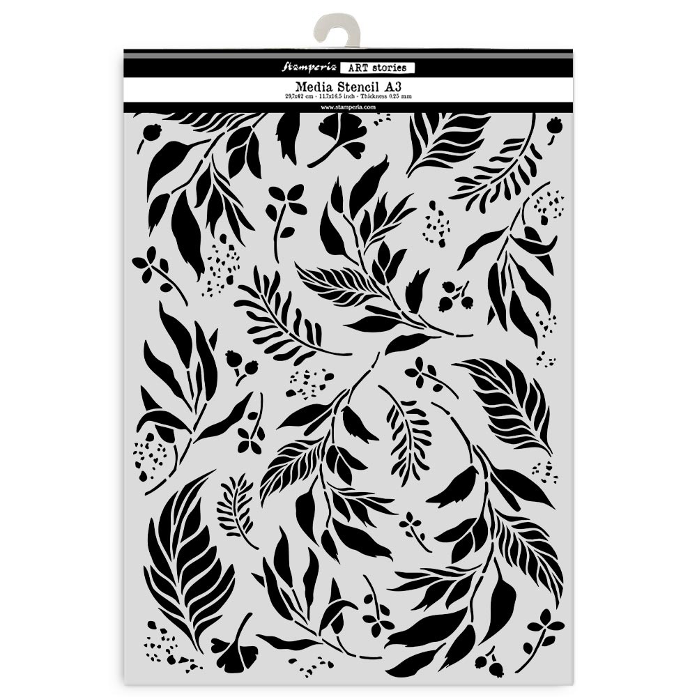 Stamperia Big stencil A3 - Leaves - Scraphut