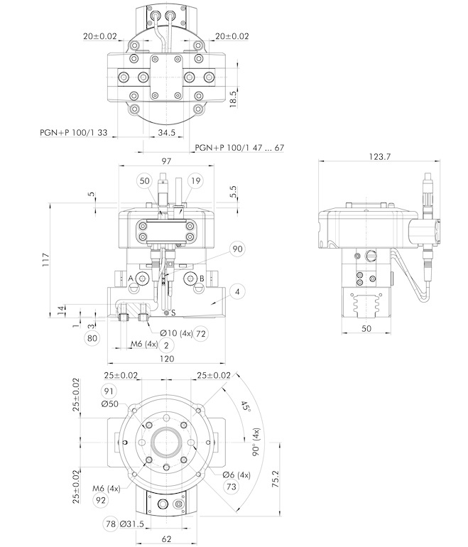 Schunk pneumatischer Parallelgreifer EOA-UR3510-PGN-plus-P 100-1 - plug ...