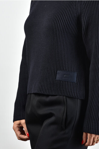 Ami Paris trui Ami Label FKS024.KN0031 blauw - Marjon Snieders