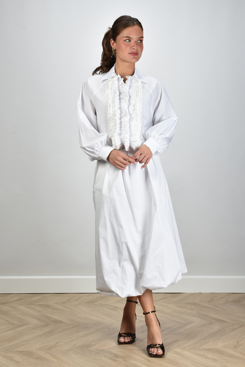 Alpha Studio rok AD-2631M balloon wit - Marjon Snieders