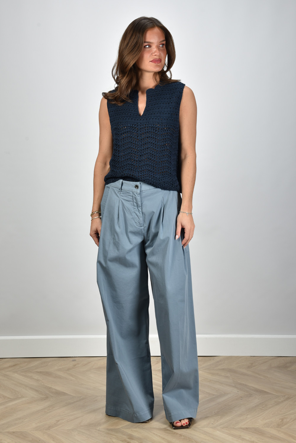 Nine In The Morning pants Petra 9SS25-PE74 blue - Marjon Snieders