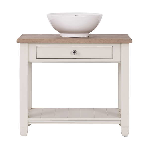 Chichester 85cm tulipwood open countertop washstand, solid oak top ...