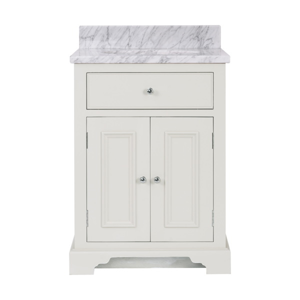 Chichester 64cm tulipwood countertop washstand with door, marble top ...