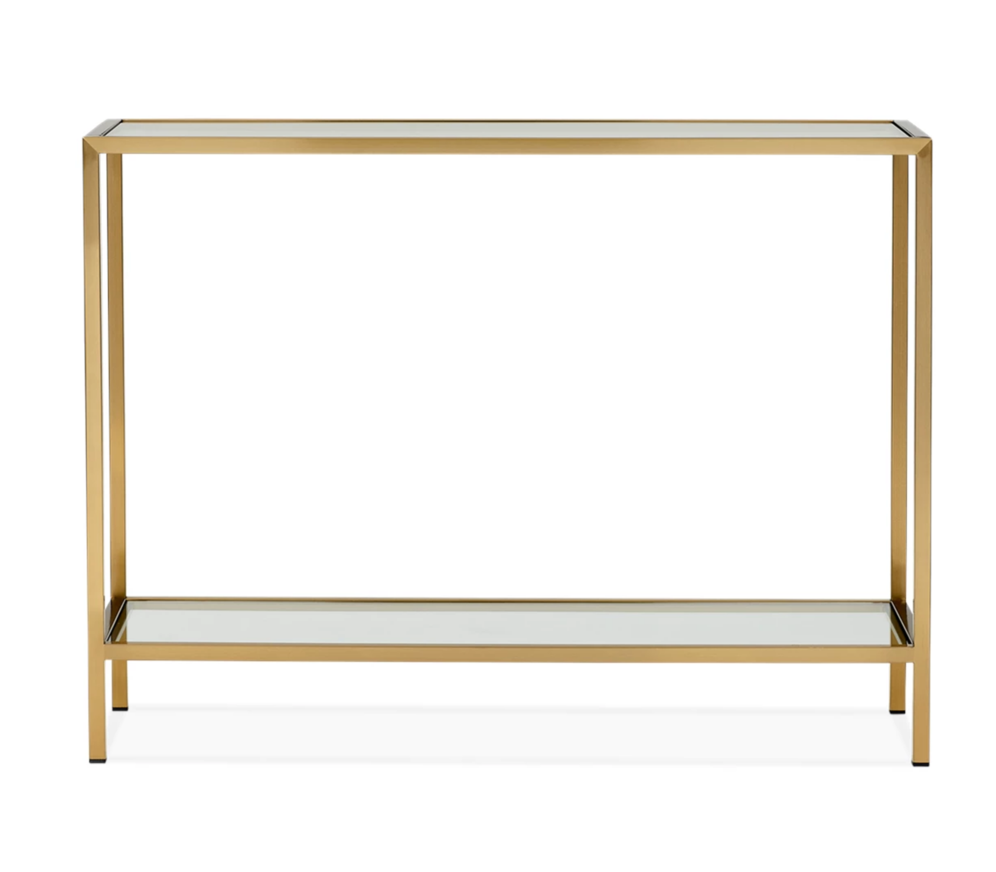 Neptune Keswick console table, brushed brass & glass, 2 sizes ...