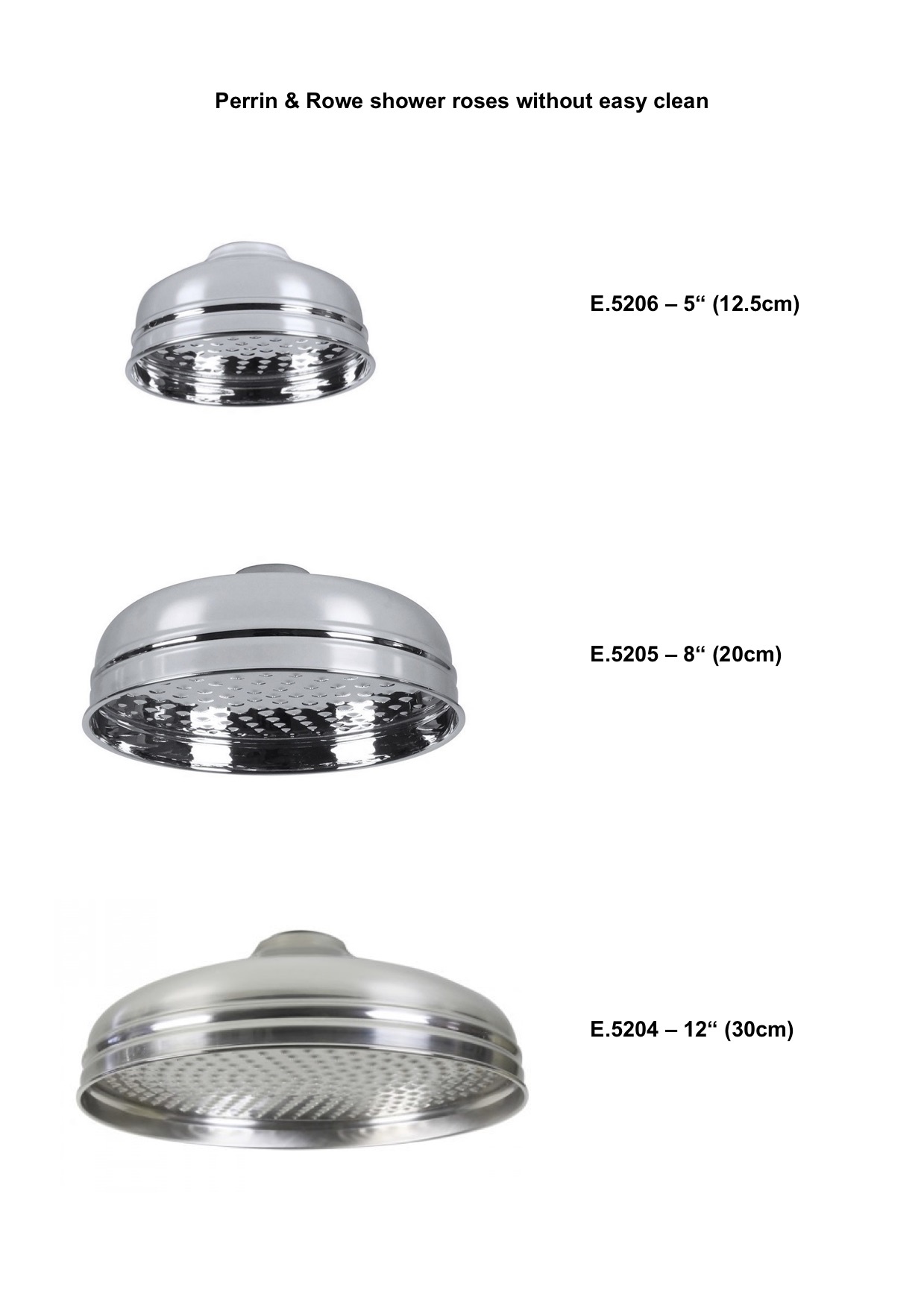 Perrin & Rowe Traditional shower rose with or without easy clean ...