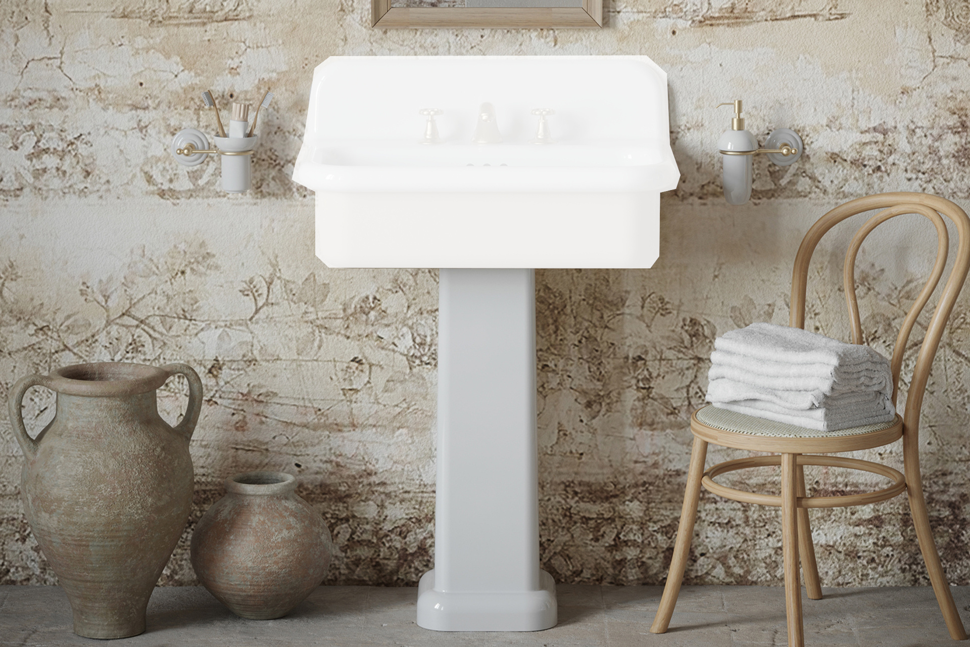 Bleu Provence basin pedestal ceramic white or coloured TC215 ...