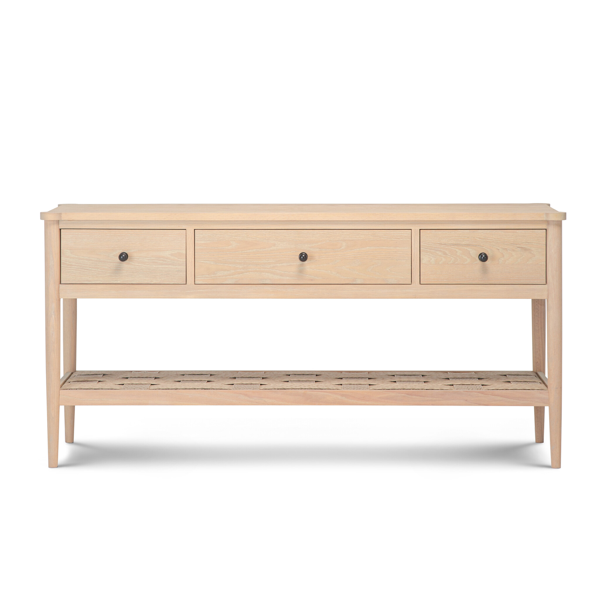 Neptune Frome console table, Natural Oak with 3 drawers ...