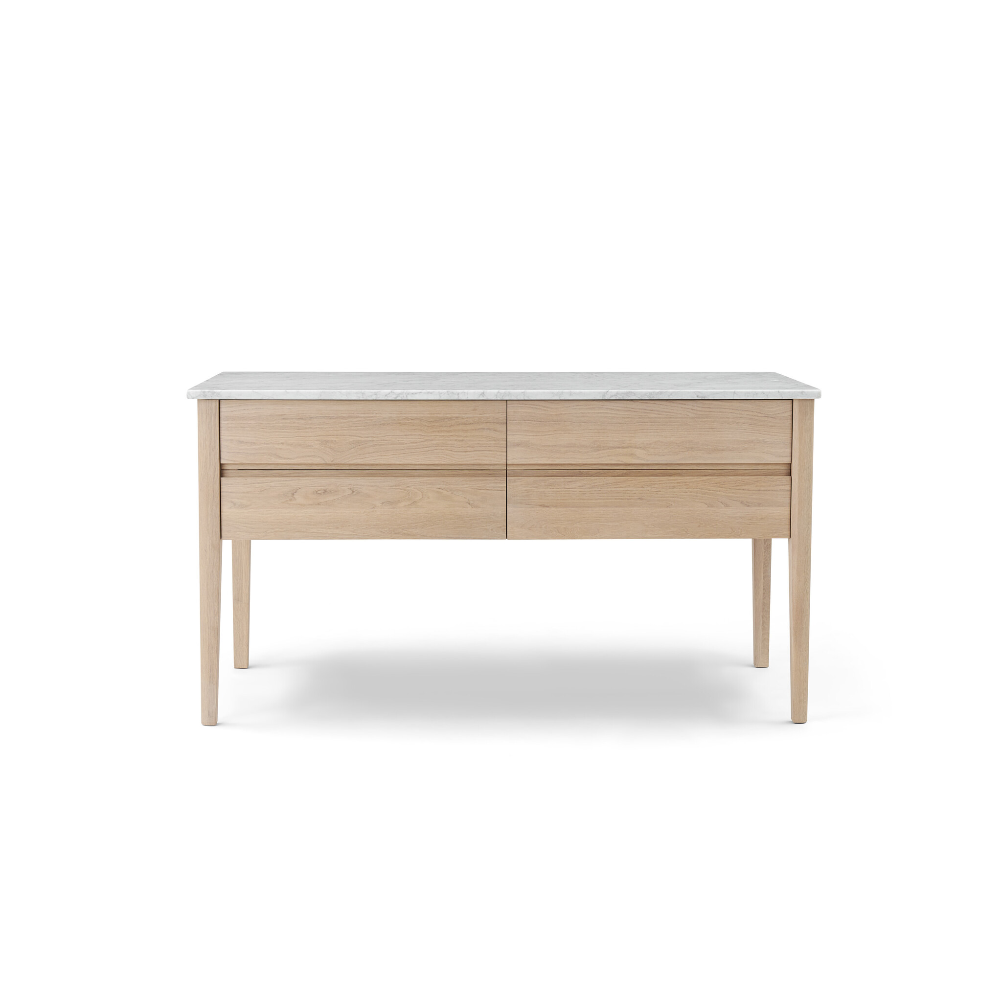 Neptune Borough freestanding kitchen island with drawer, marble top ...