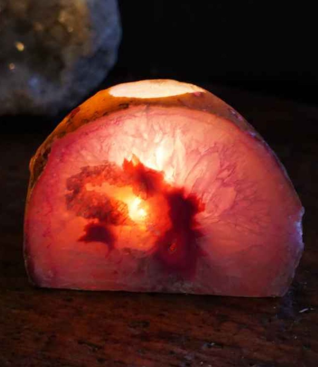 Roze edelsteen sfeerlicht agaat - Bestel online - Lovely Stones