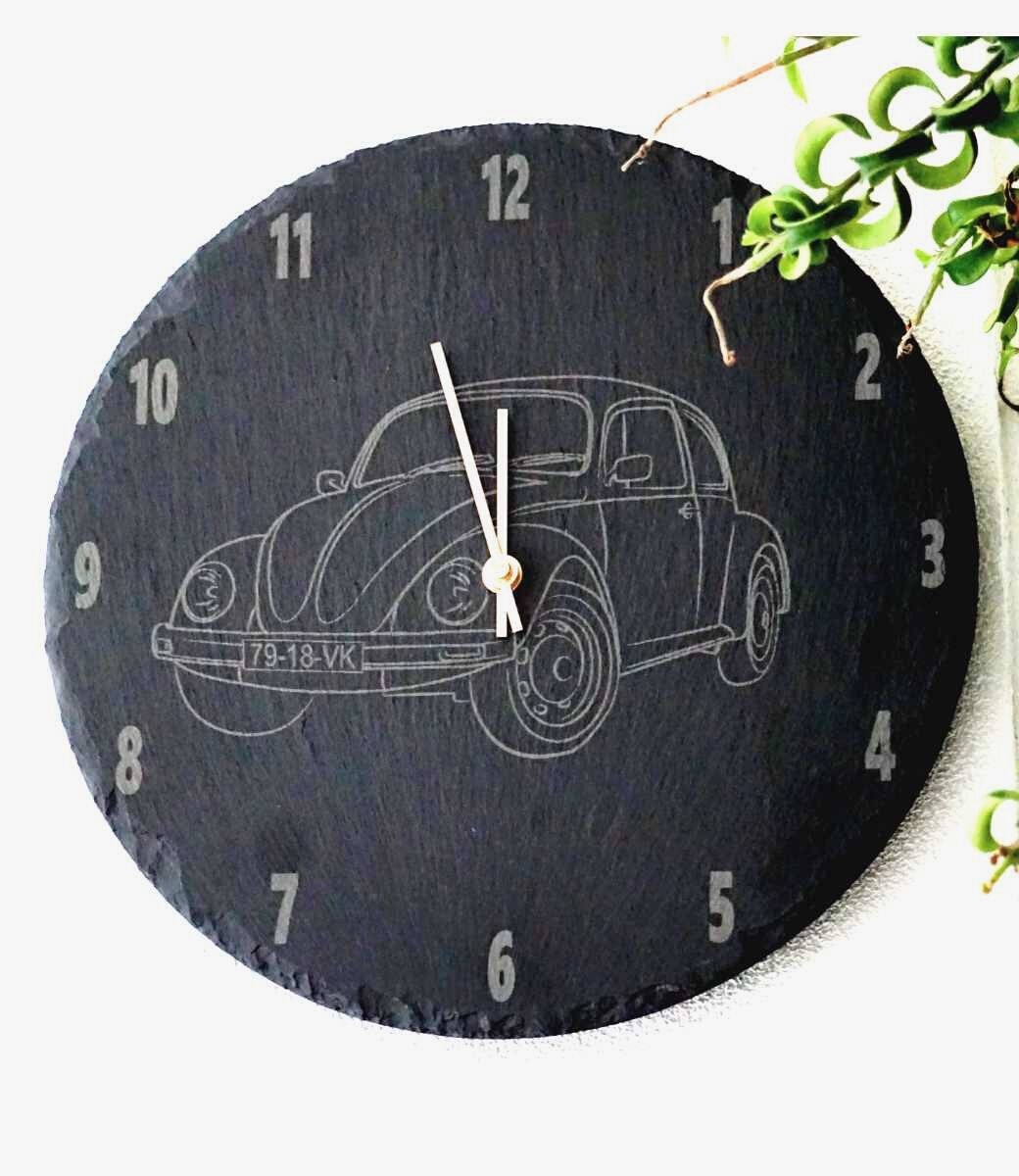 Beetle clock with own licence plate or name