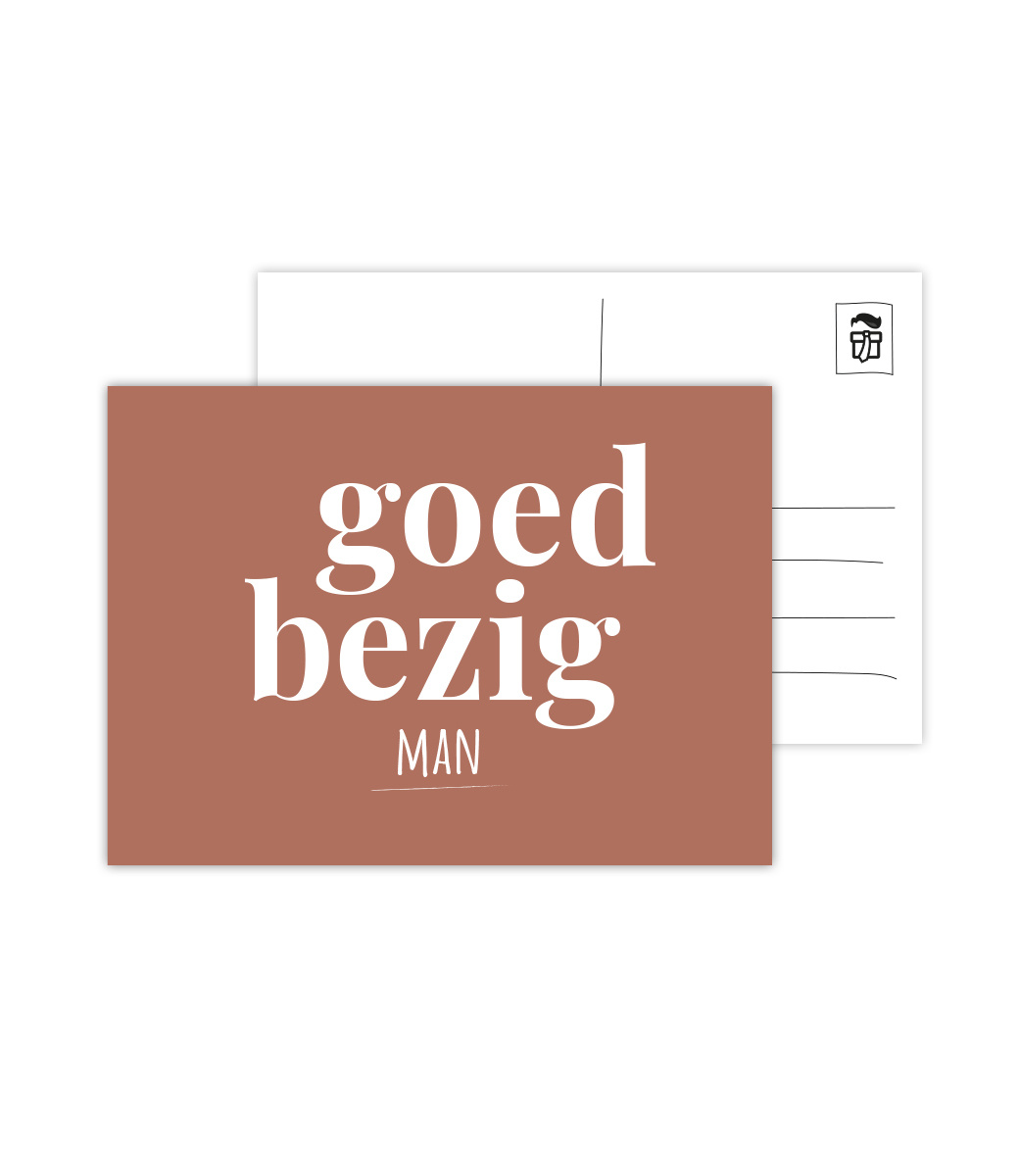 Wenskaart 'Goed Bezig Man' - Eenmannenkado