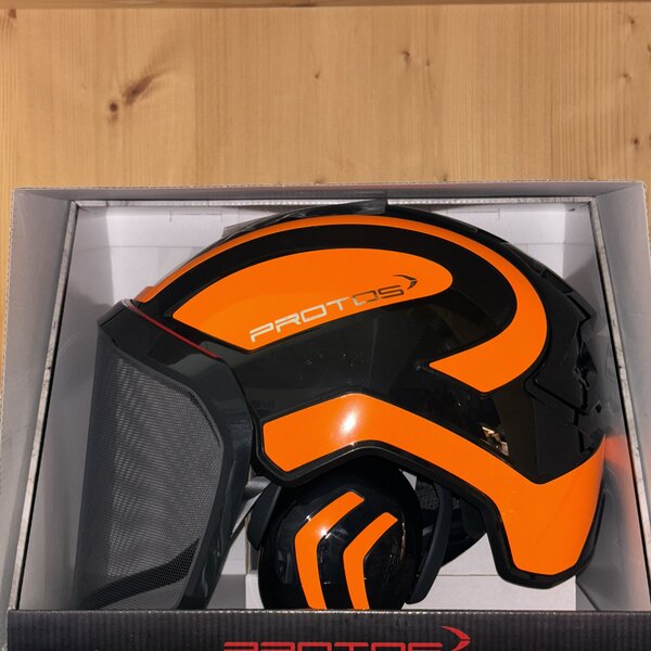 Protos Integral Forsthelm mit Spezialbeklebung schwarz - neonorange ...