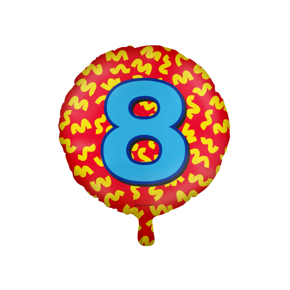 Helium ballon 8 jaar party | 45cm | Tuf-Tuf Nederland
