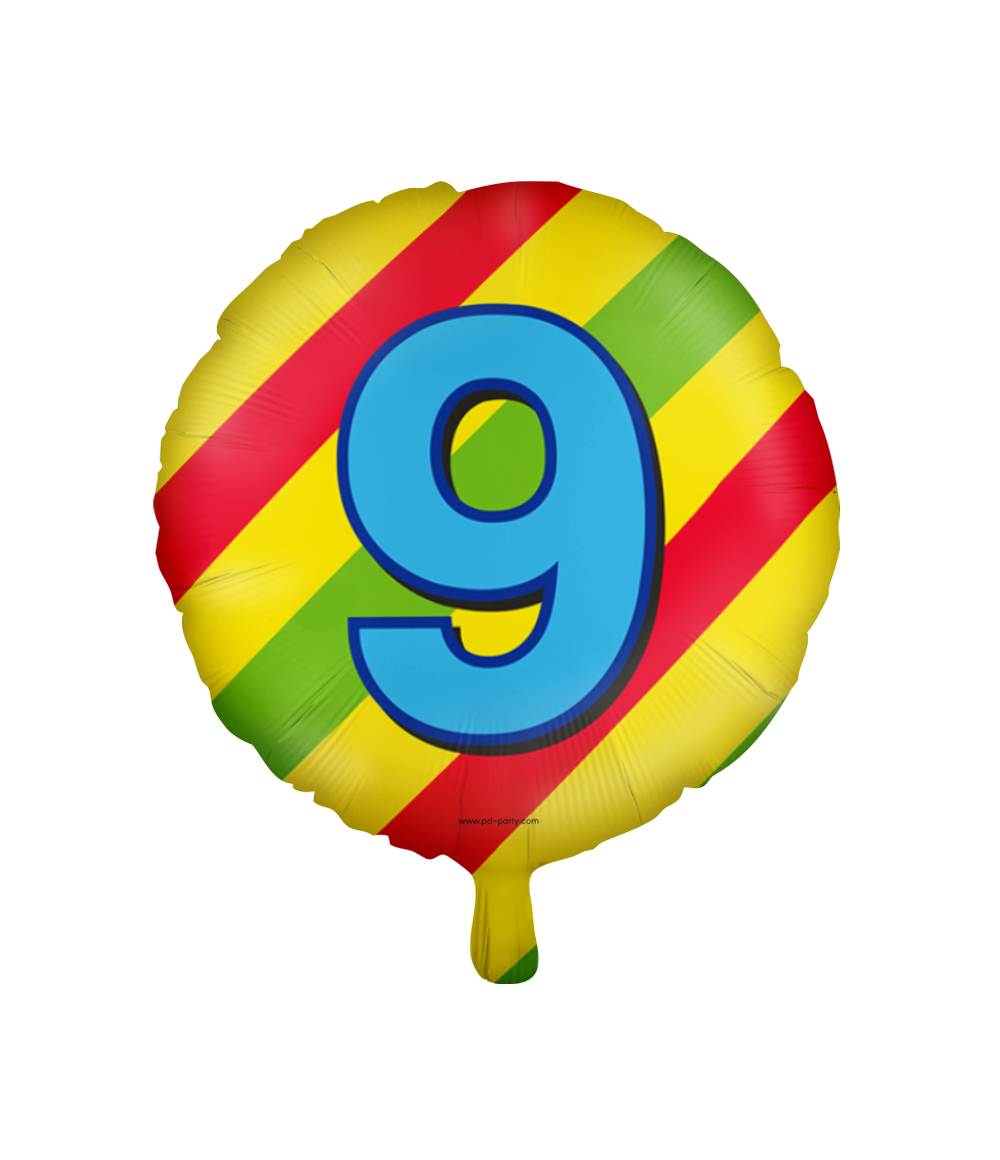 Helium ballon 9 jaar party | 45cm | Tuf-Tuf Nederland
