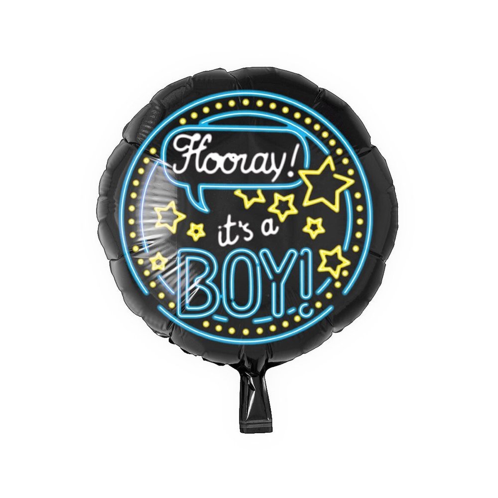 Helium ballon Hooray it's a Boy Neon 46cm | Tuf-Tuf Nederland