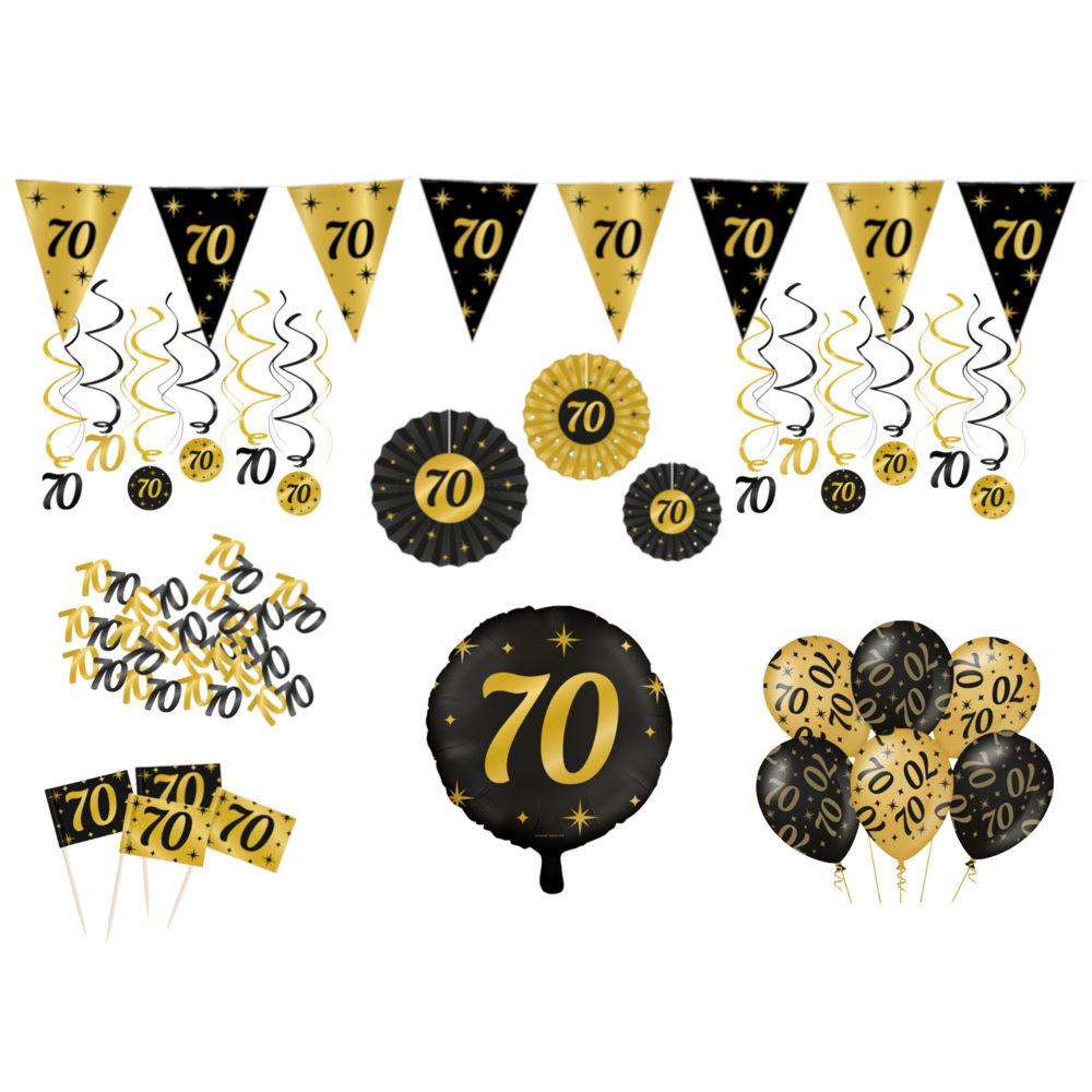 Feestpakket 70 jaar versiering Classy | 80-delig Snelle levering | Tuf ...