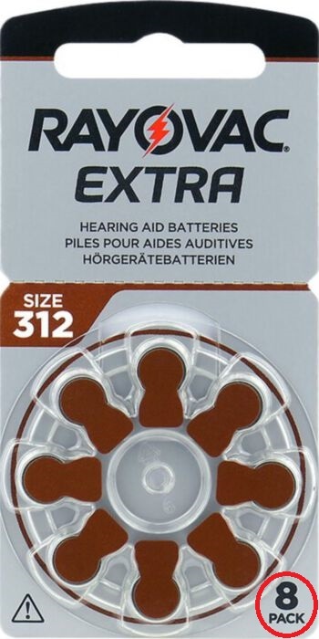 Rayovac 312 bruin blister 8 € 1,49 - HoortoestelBatterij.nl