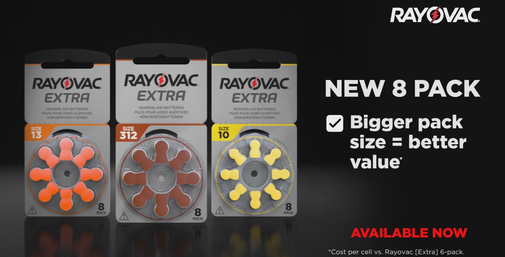 Rayovac 13 oranje blister 8 € 1,49 - HoortoestelBatterij.nl