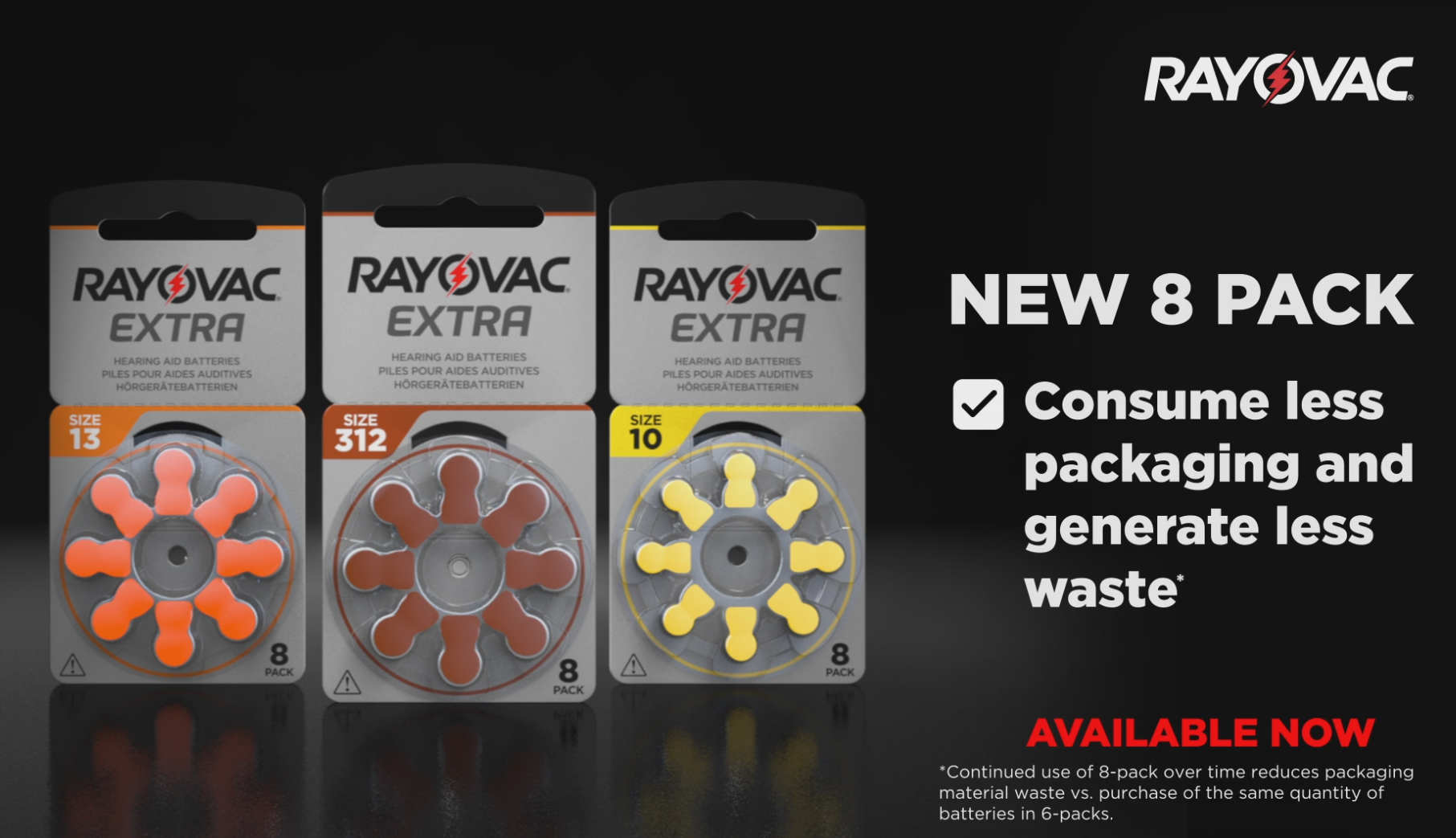 Rayovac 312 bruin blister 8 € 1,49 - HoortoestelBatterij.nl