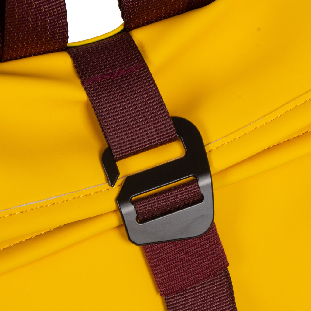 New Rebels® Tim Roll-Top Backpack Small Yellow/Burgundy - New Rebels