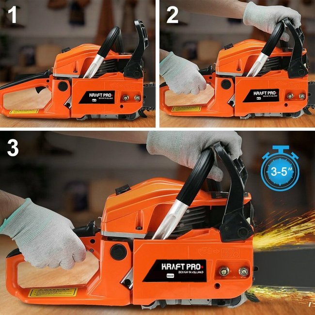 Kraft Pro+ | Krachtige KETTINGZAAG 58CC - GlobalKoopje.nl