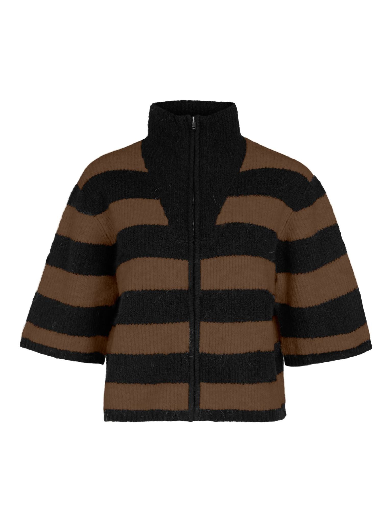 OBJECT - Minna knit cardigan dark earth/black - Studio Ndrie8