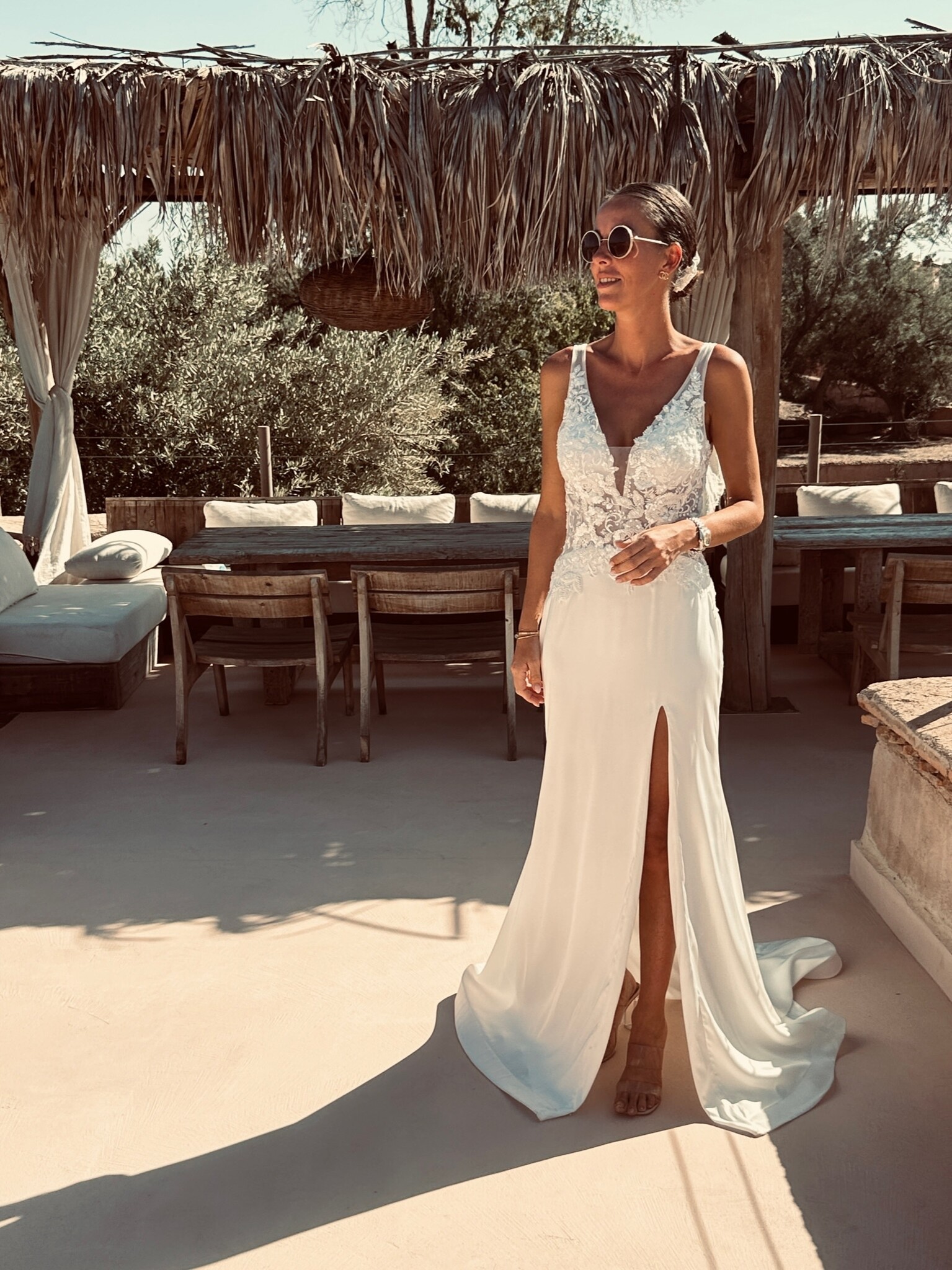 SALLY WHITE BEADED BRIDES DRESS - Pure Sense