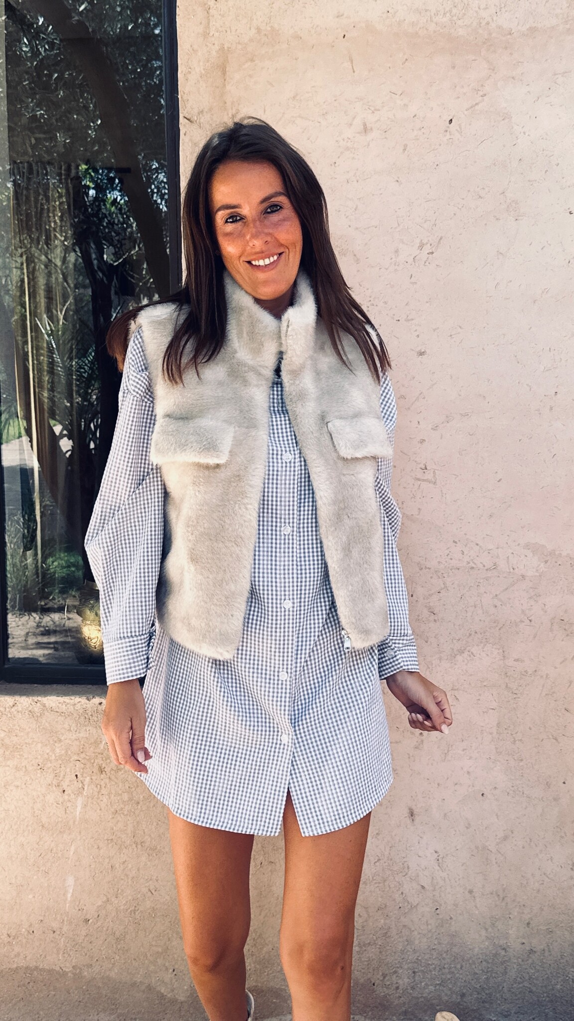 CAITY BEIGE FURRY BODY-JACKET - Pure Sense