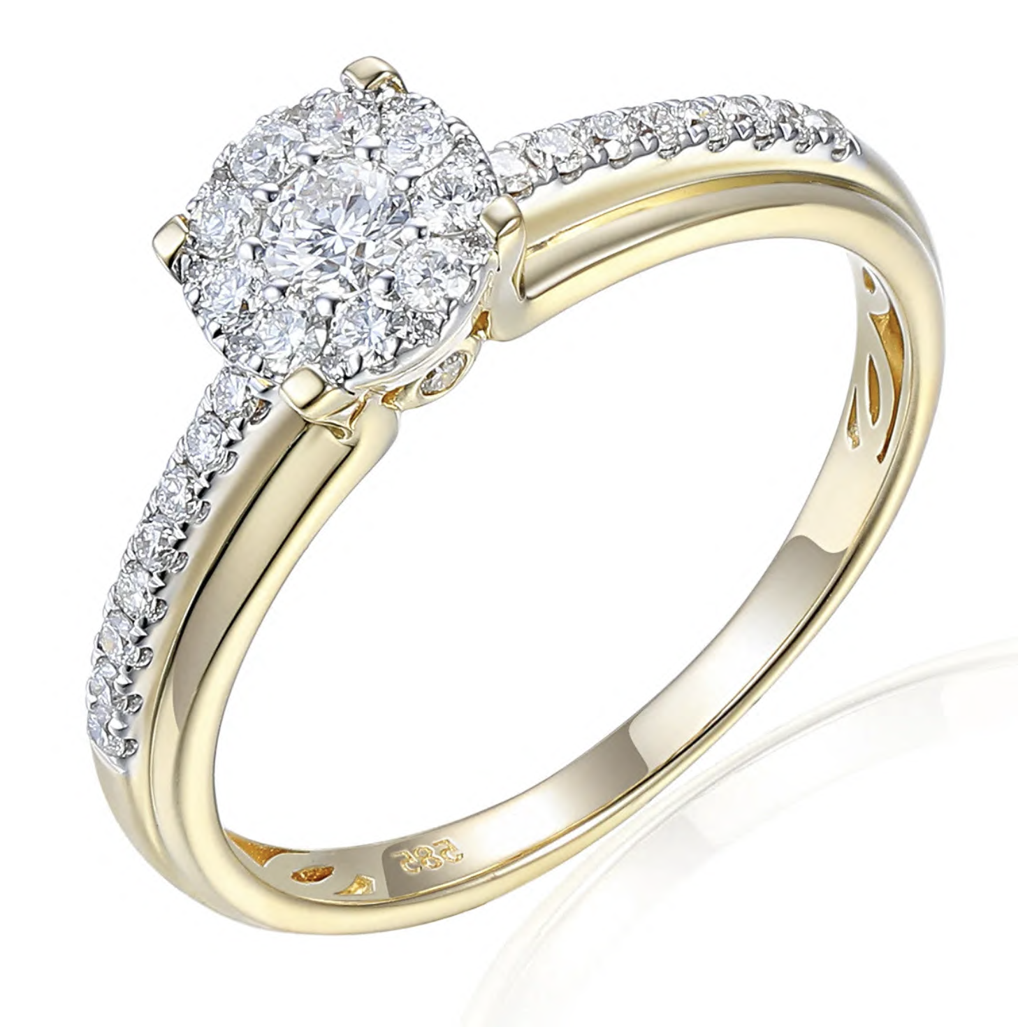 Gouden damesring | Cluster | Diamant | Hutjens Edelsmederij - Hutjens ...