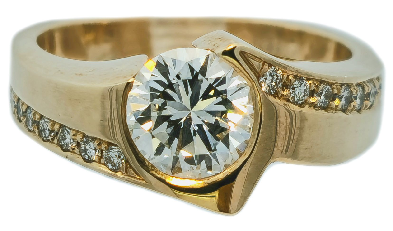 Gouden ring dames | Nova met briljanten | Hutjens Edelsmederij ...