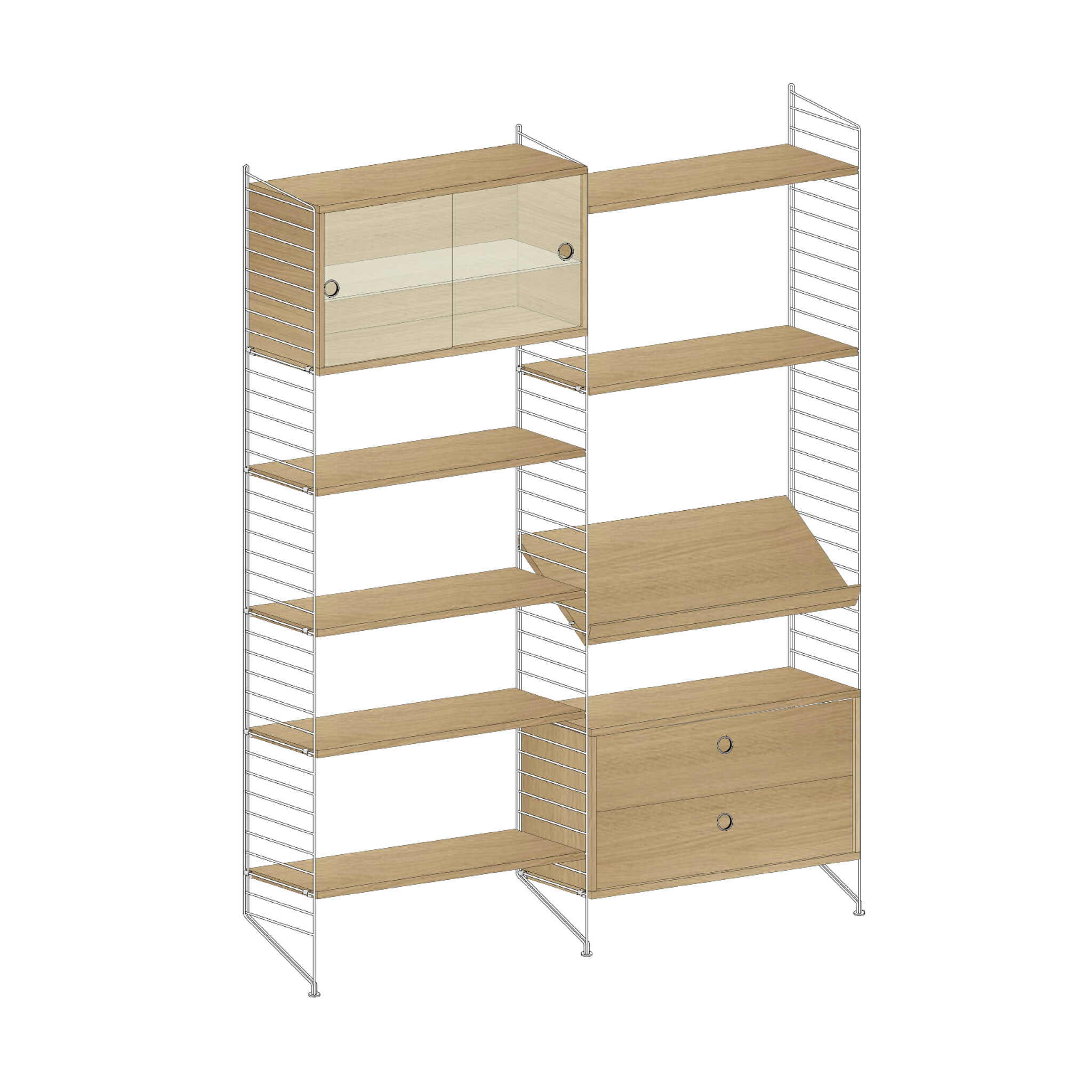 Modulair wandsysteem - living room eik wit - tillborg