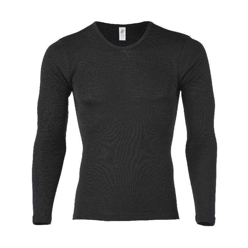 Engel Man - onderhemd, ls, wol/zijde, zwart - Zonnehoed