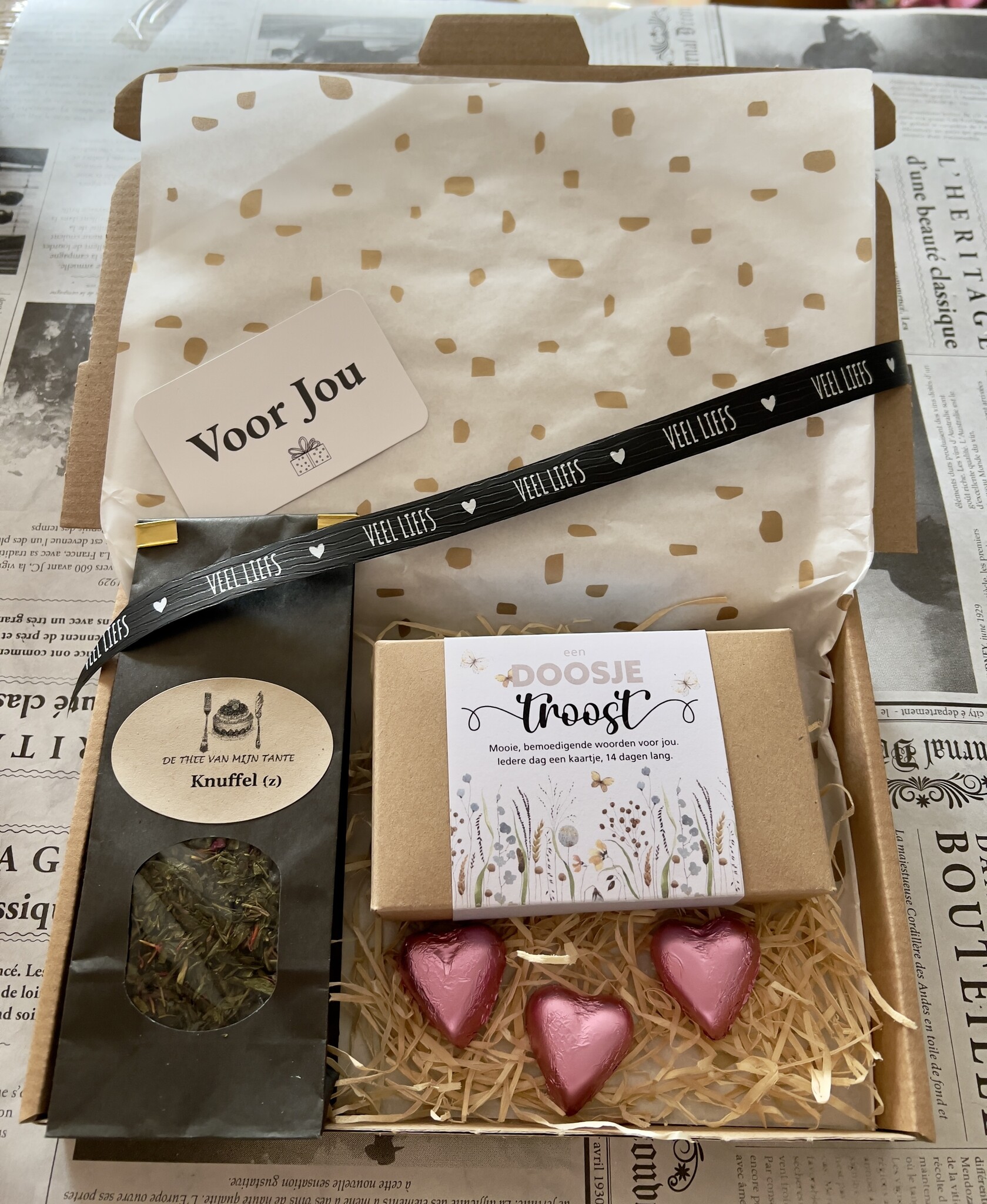 Brievenbuspakket - Troostpakketje met troostdoosje en thee - Thee & Cadeau