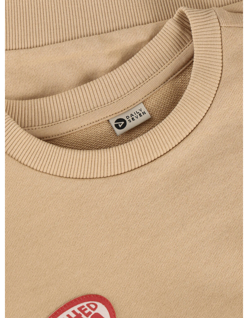 Oversized Sweater Badges Latte Sand - Jack & Zo.