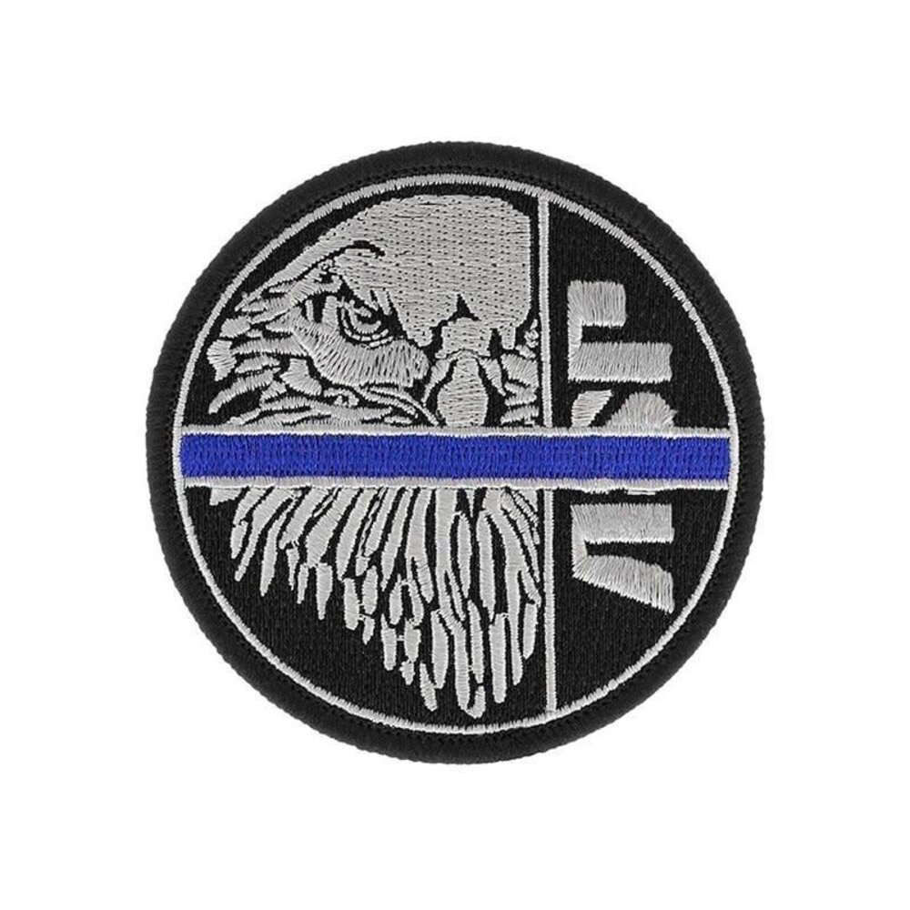 Silver ASP Eagle Patch Blue Line - Levelfour - Your Tactical Gear store