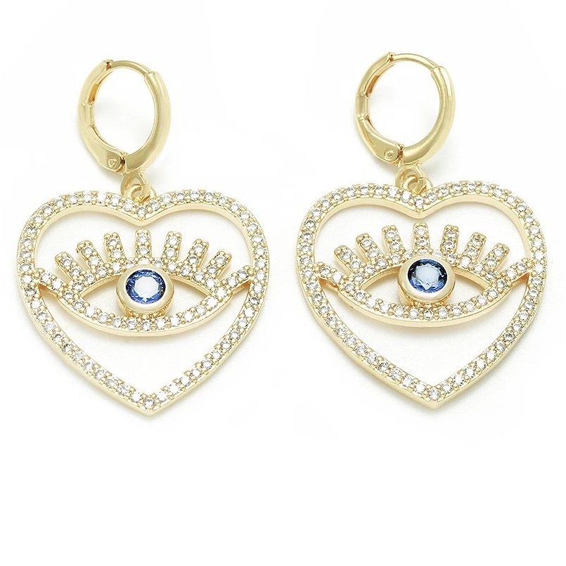 Lucky blue eye hoop oorbellen - Somethingpretty