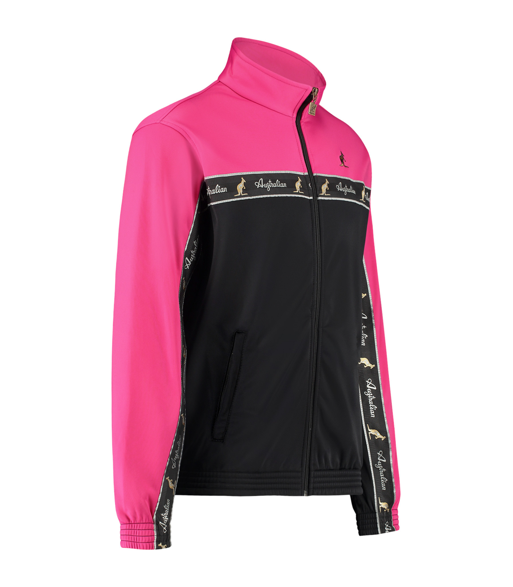 Australian Duo Jacket met zwarte bies 3.0 (Fuxia) - Gabberwear