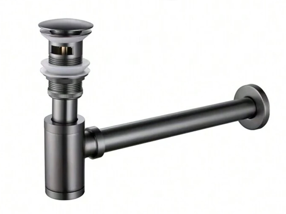 Siphon design avec crépine noir mat - Lavinno