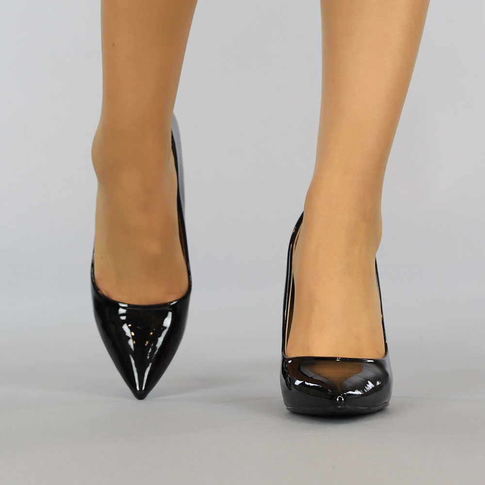 Schwarz Lack Stiletto Pumps - Uwantisell.de
